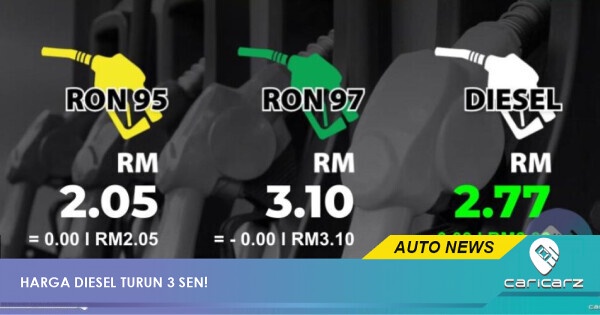 Harga Diesel Turun 3 Sen Bermula 29 Mei - 4 Jun 2025