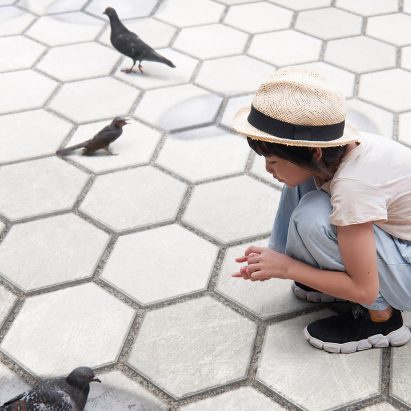 Snøhetta creates hexagonal paver system for urban landscapes
