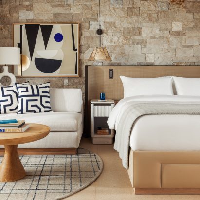 Muza Lab's resort interiors are informed by Greek culture and landscapes