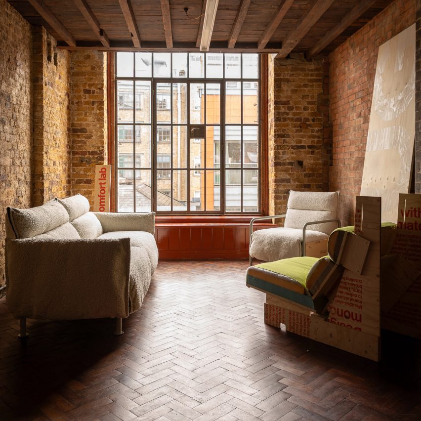 Pearson Lloyd designs high-backed Hug sofa to "deliver the right posture"