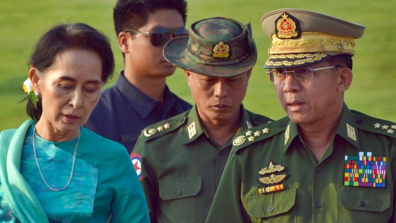 Myanmar's military leader appears at event honouring Aung San Suu Kyi's ...