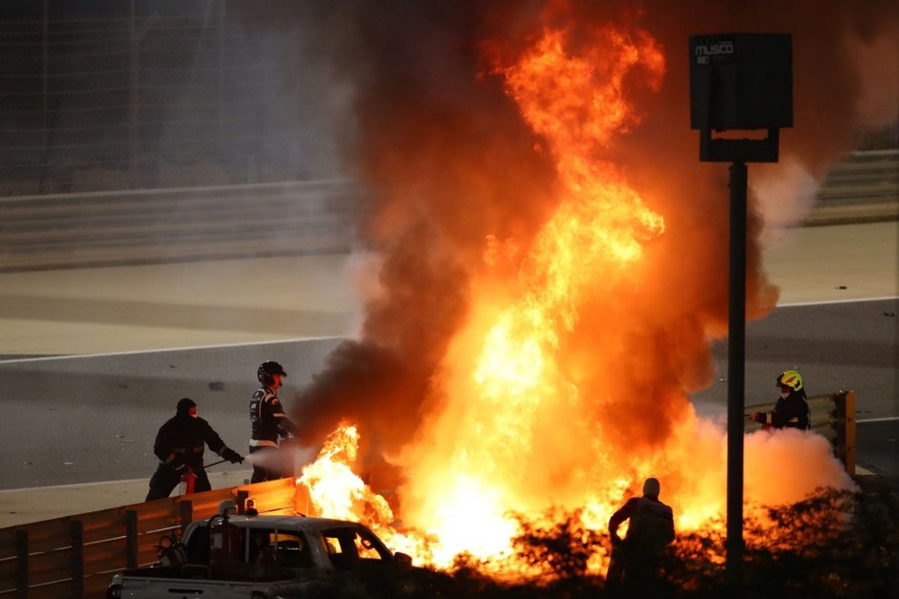 Romain Grosjean returns to F1 car – five years on from fireball crash ...