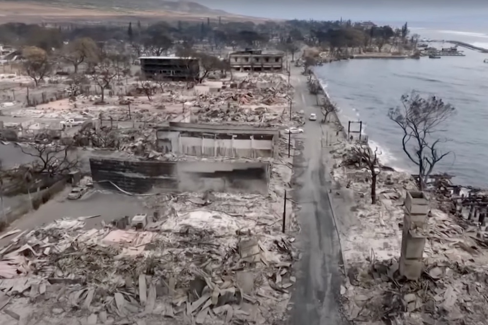 Horror drone footage shows historic town of Lahaina burned to ground ...