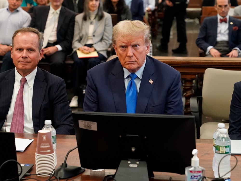 Trump shares bizarre court sketch of him sitting next to Jesus at civil ...