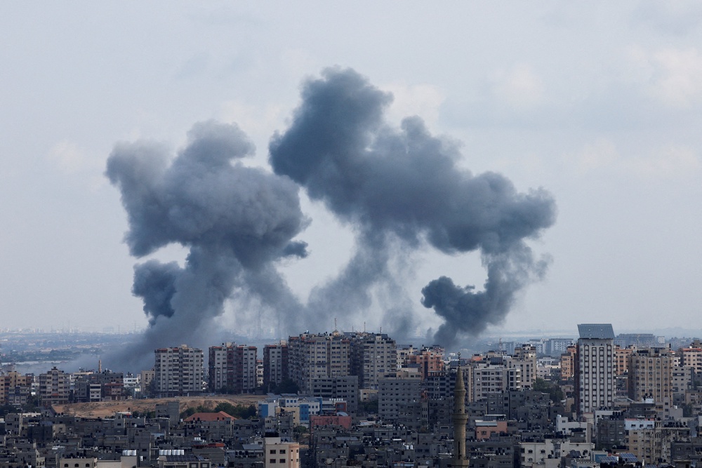 Watch live view of Gaza skyline as Israel bombards territory