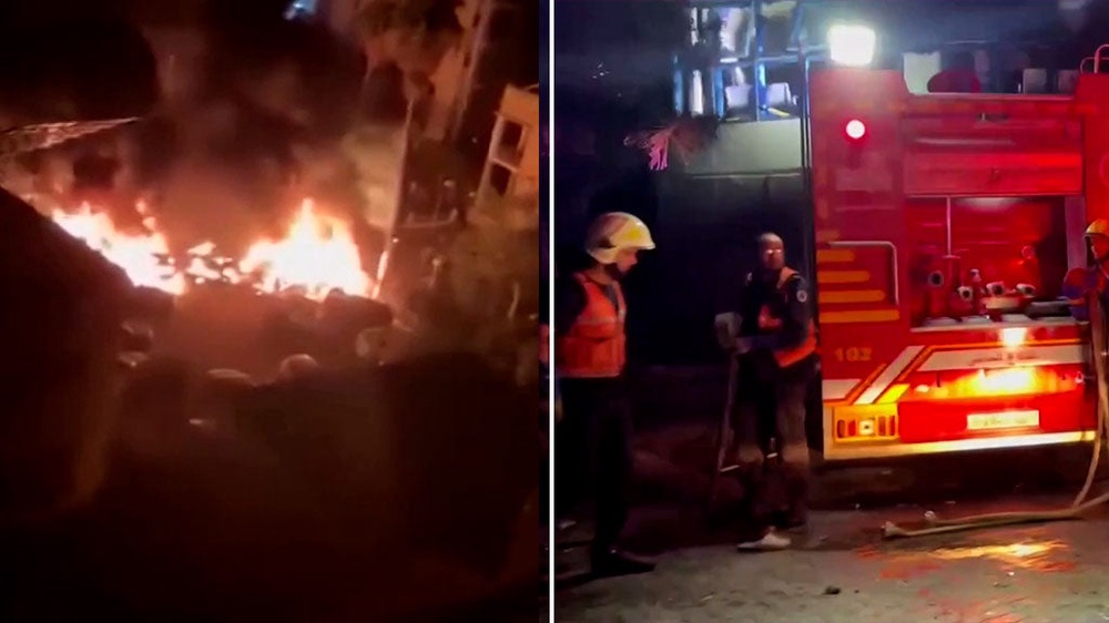Gaza hospital burns moments after deadly explosion ‘kills at least 500 ...