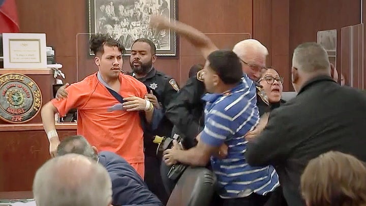 Courtroom brawl breaks out as family of murdered teenager try to attack ...