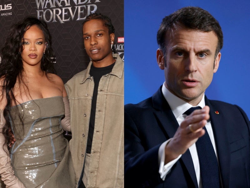 Rihanna and A$AP Rocky meet French president Emmanuel Macron in Paris