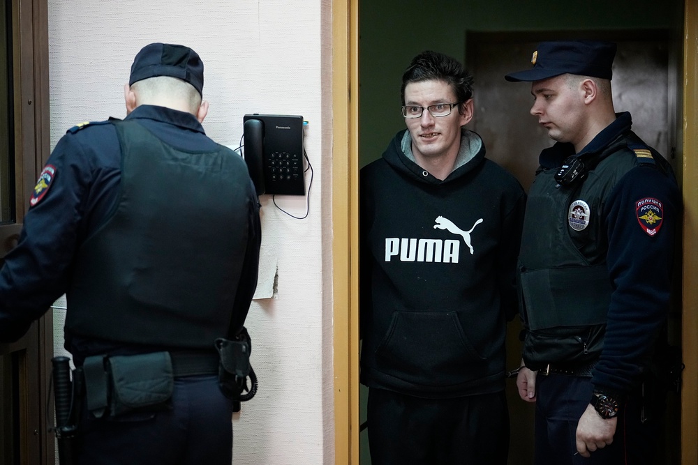 A US citizen facing drug charges in Russia appears in court. His case was adjourned until mid-May