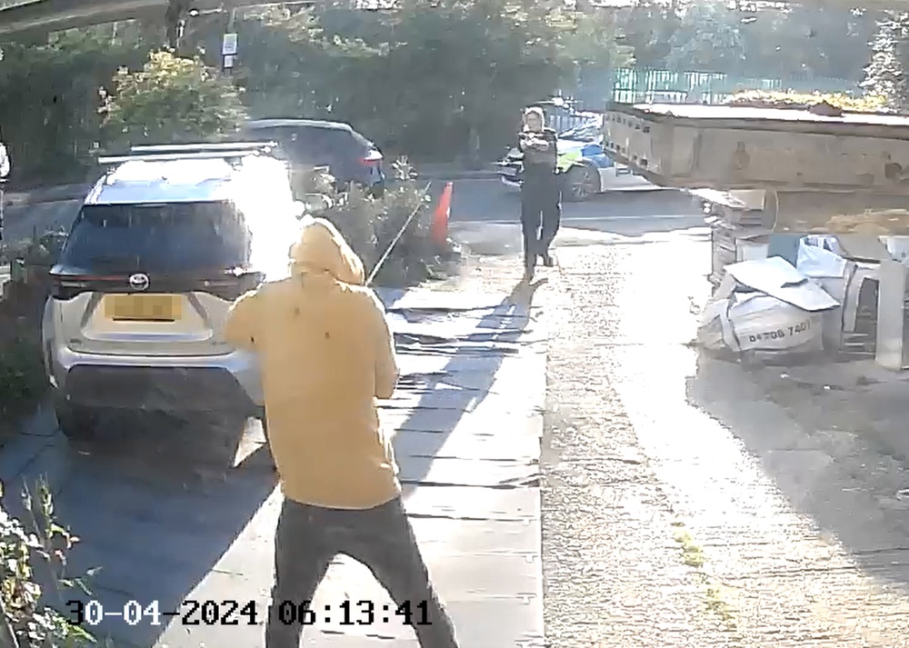 Dramatic CCTV captures moment sword attack suspect arrested after boy ...