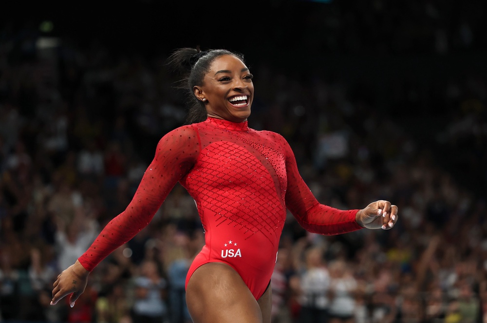 Simone Biles’ niece wore mini versions of her leotards as she cheered ...