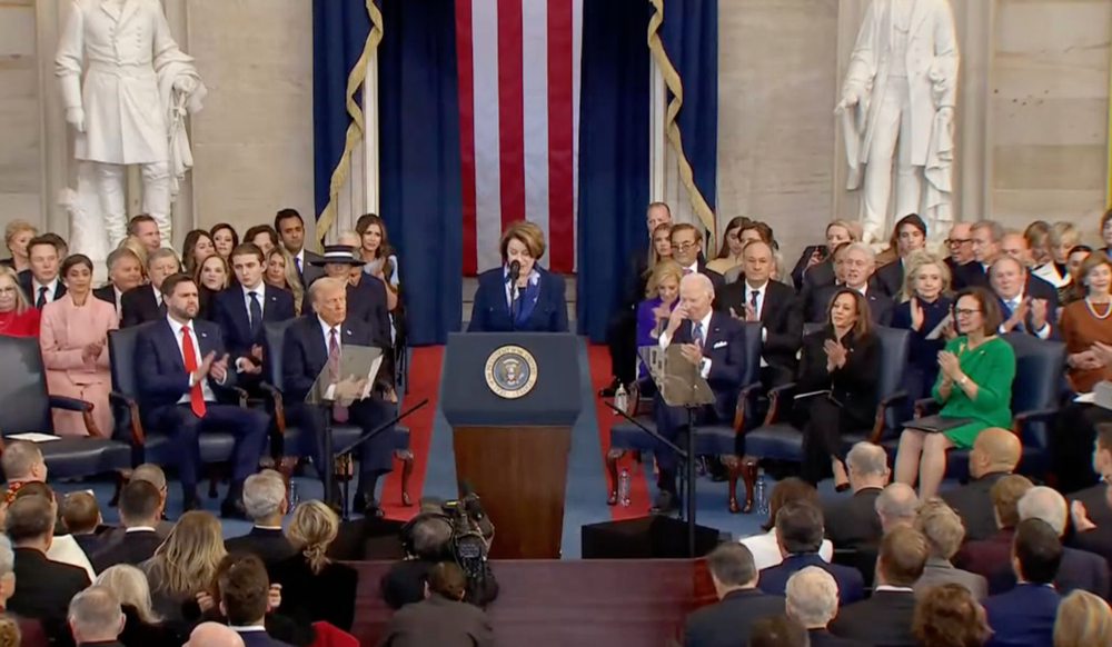 Joe Biden makes sign of the cross during Donald Trump's inauguration ...