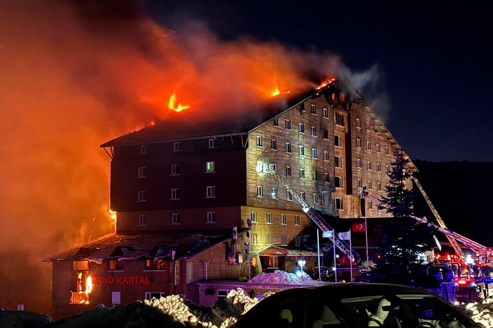 Fire in a hotel at a ski resort in northwestern Turkey kills at least ...