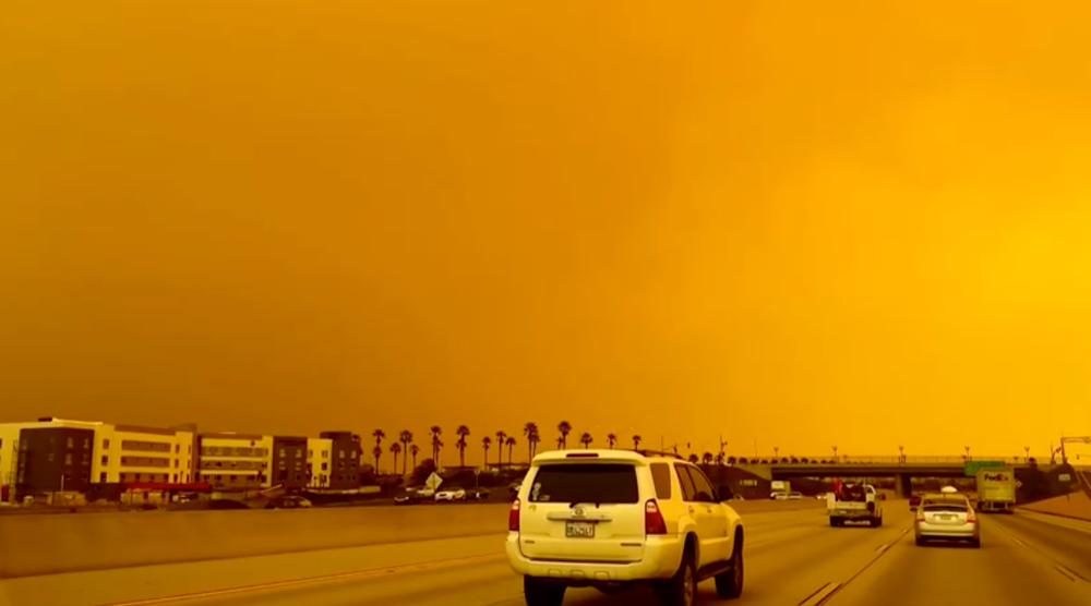 California sky turns apocalyptic orange as new Hughes Fire threatens ...