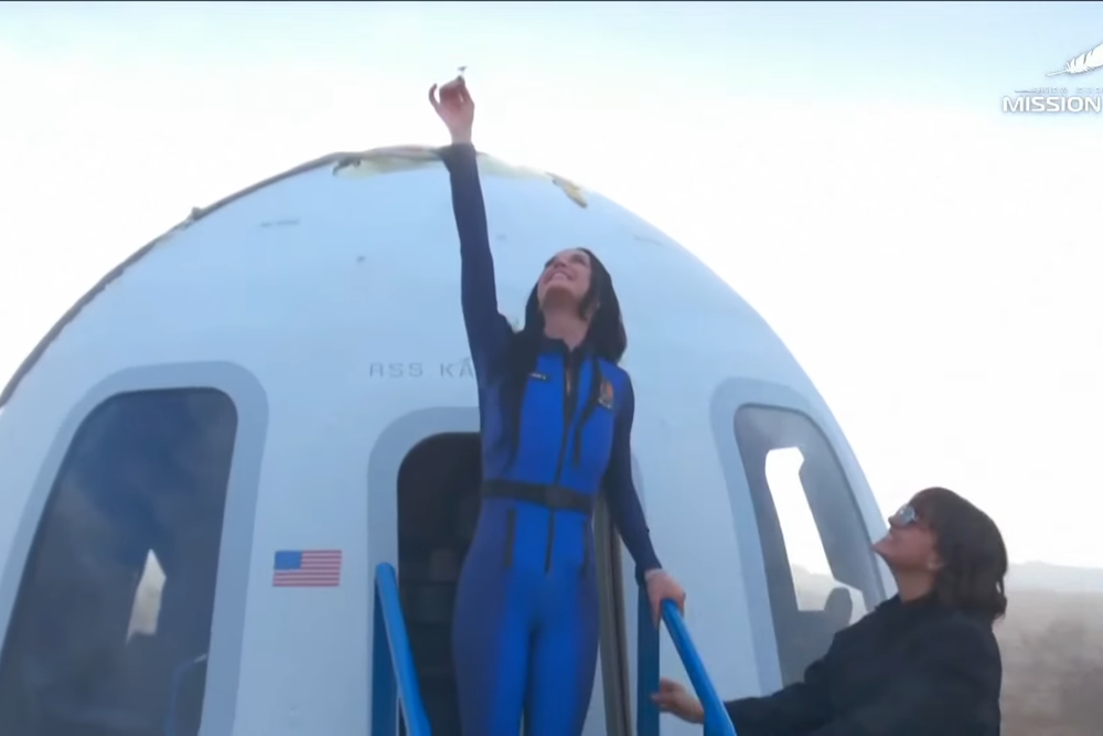 Katy Perry reveals reason she brought a daisy on Blue Origin space mission