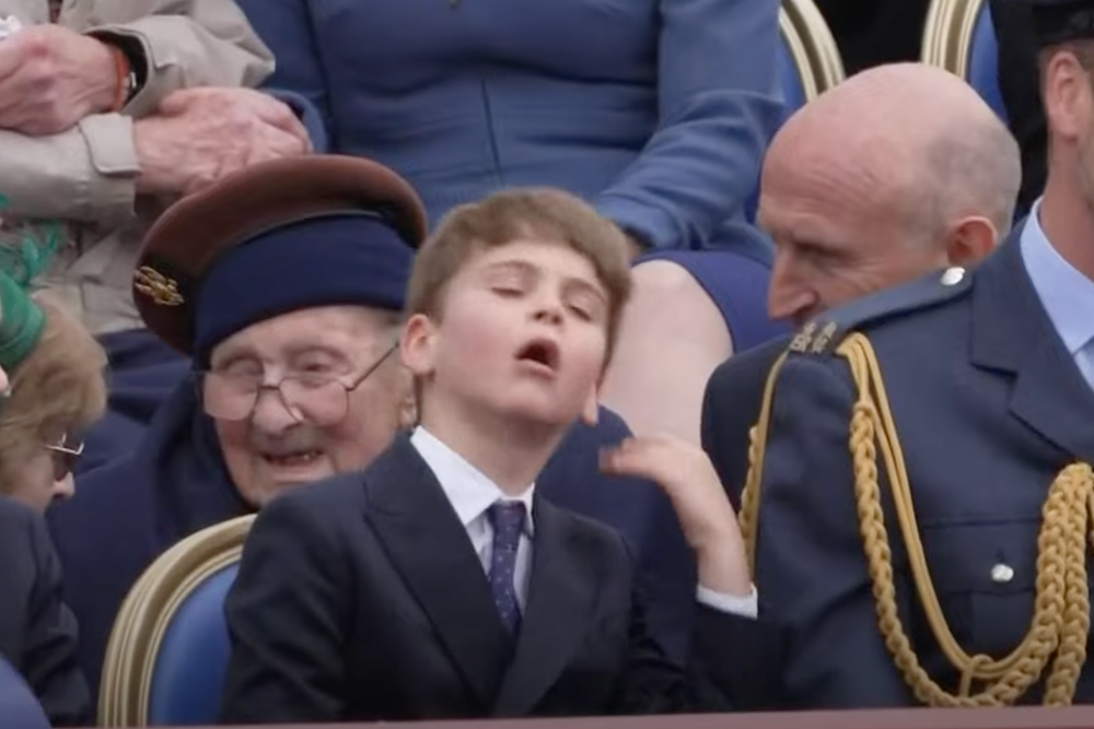 Prince Louis teases Prince George by copying behaviour at VE Day parade