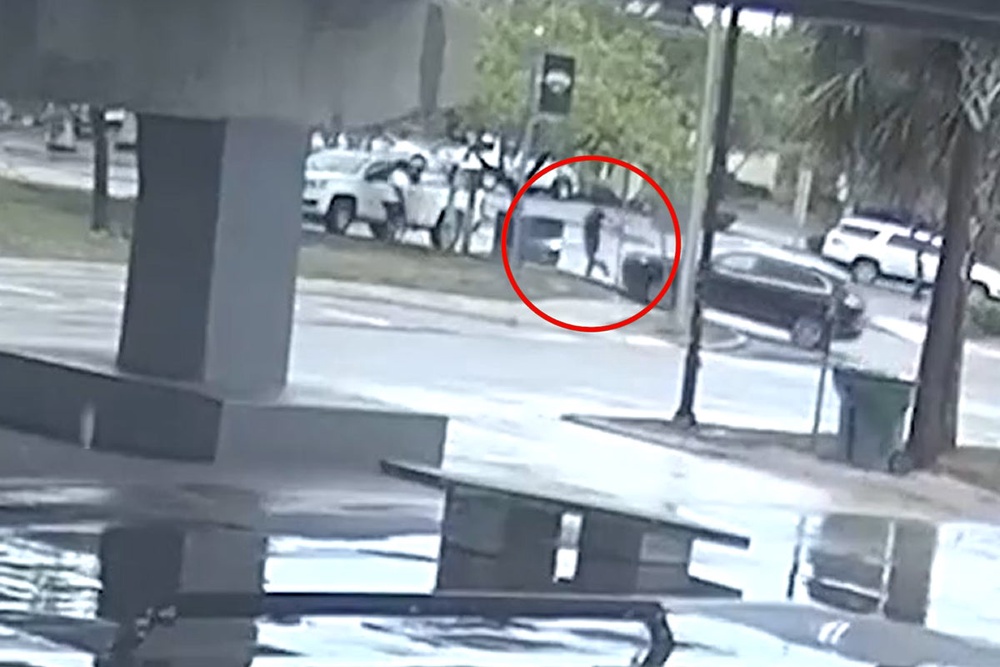 Watch: Violent road rage ends in shooting after man pinned to tree by Jeep
