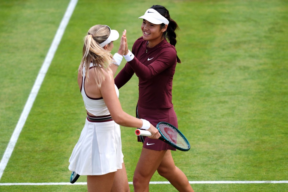 ‘Nervous’ Emma Raducanu enjoys win with Katie Boulter in rare doubles ...