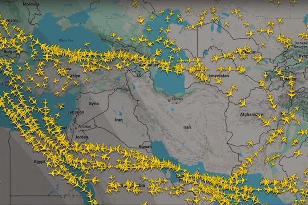 Flight tracker shows airlines avoiding Middle East airspace after US ...