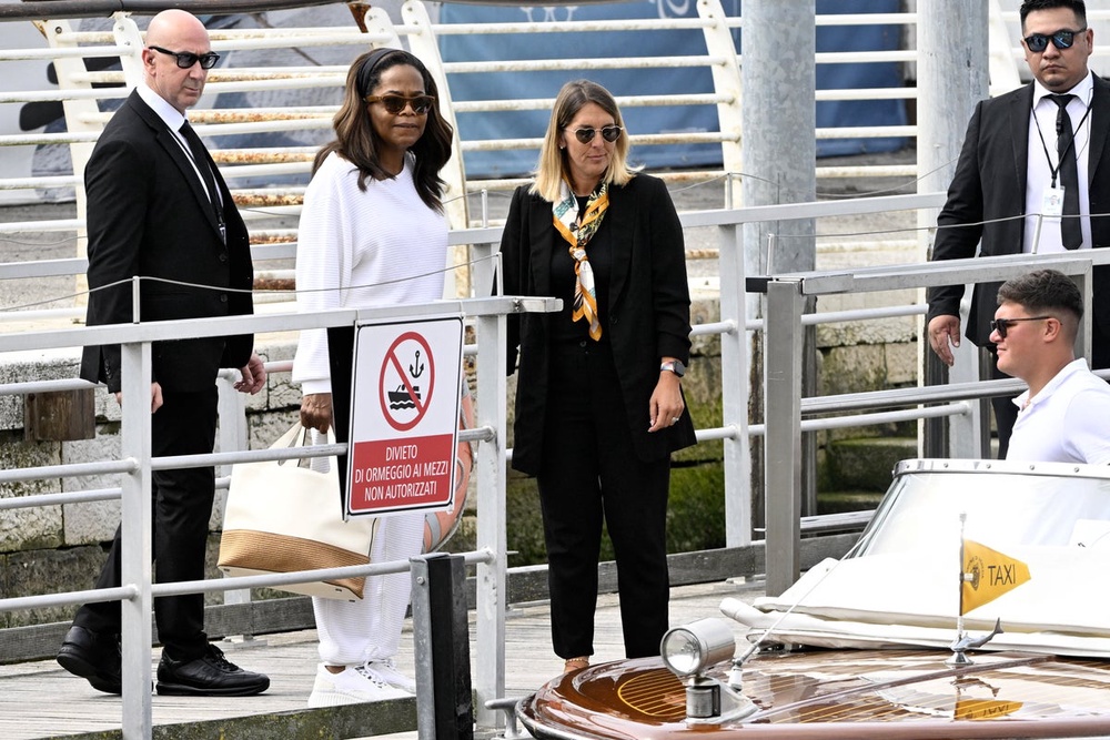 Oprah Winfrey among celebrities spotted ahead of Bezos wedding