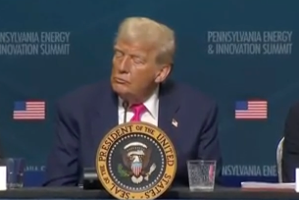Moment Trump appears to fall asleep during energy and innovation event