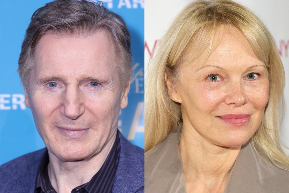 Liam Neeson says he’s ‘madly in love’ with Naked Gun co-star Pamela Anderson