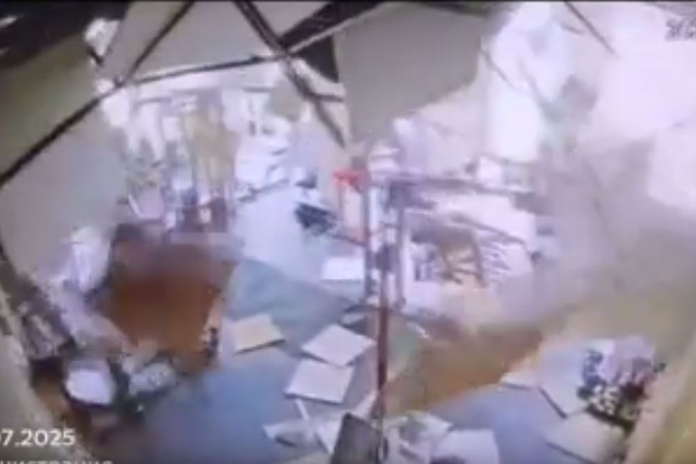 CCTV shows ceilings collapsing as huge earthquake strikes Russia
