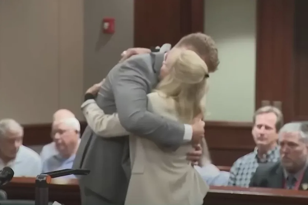 Moment woman hugs her husband’s killer in court after hit-and-run ...