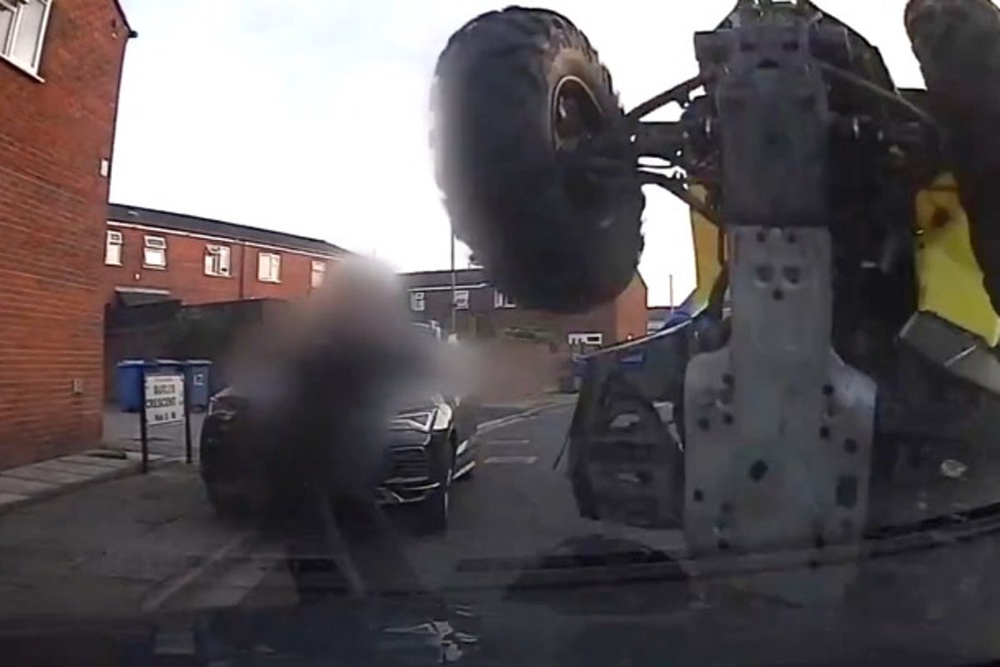 Man Flips Quad Bike Over Police Car Narrowly Missing Officer