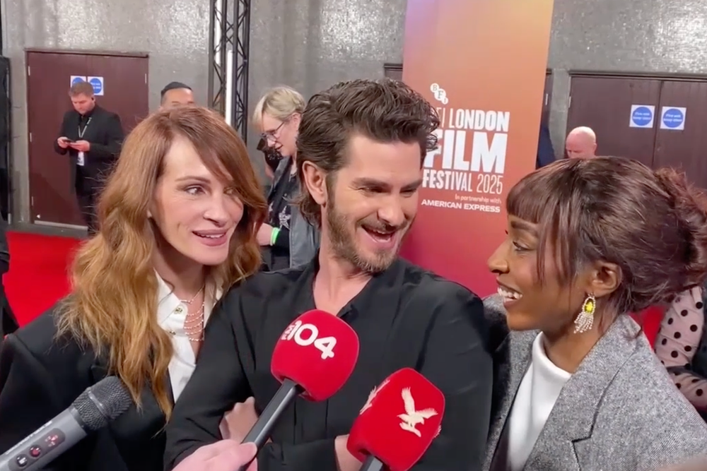 Andrew Garfield and Ayo Edebri reveal what it was like staying at Julia ...