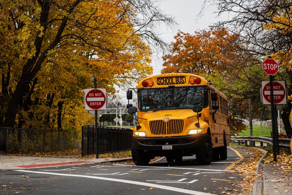 Video reveals moment dad took six-year-old daughter on to school bus to ...