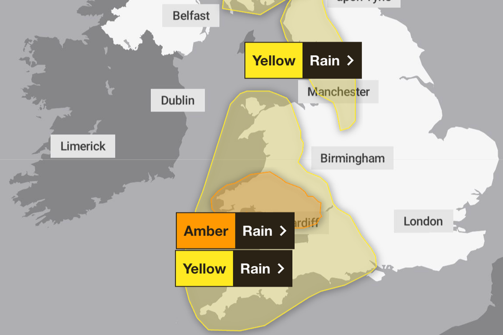 Mapped: Where heavy rain is set to hit this week as Met Office issues ...