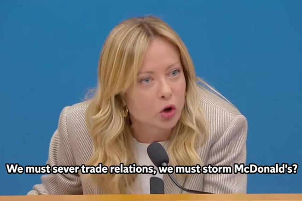 ‘Should we storm McDonald’s?’ Meloni mocks calls to distance Italy from US
