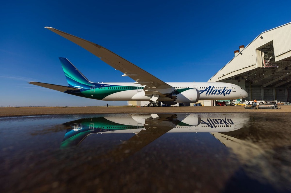 First Alaska-branded widebody jet debuts as carrier places huge Boeing ...