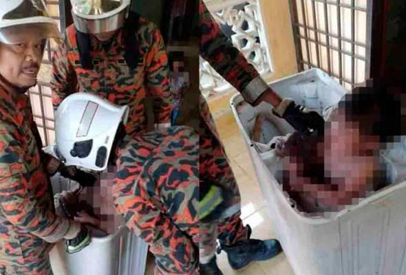 Bomba selamatkan kanak-kanak tersepit dalam mesin basuh Bomba selamatkan kanak-kanak tersepit dalam mesin basuh