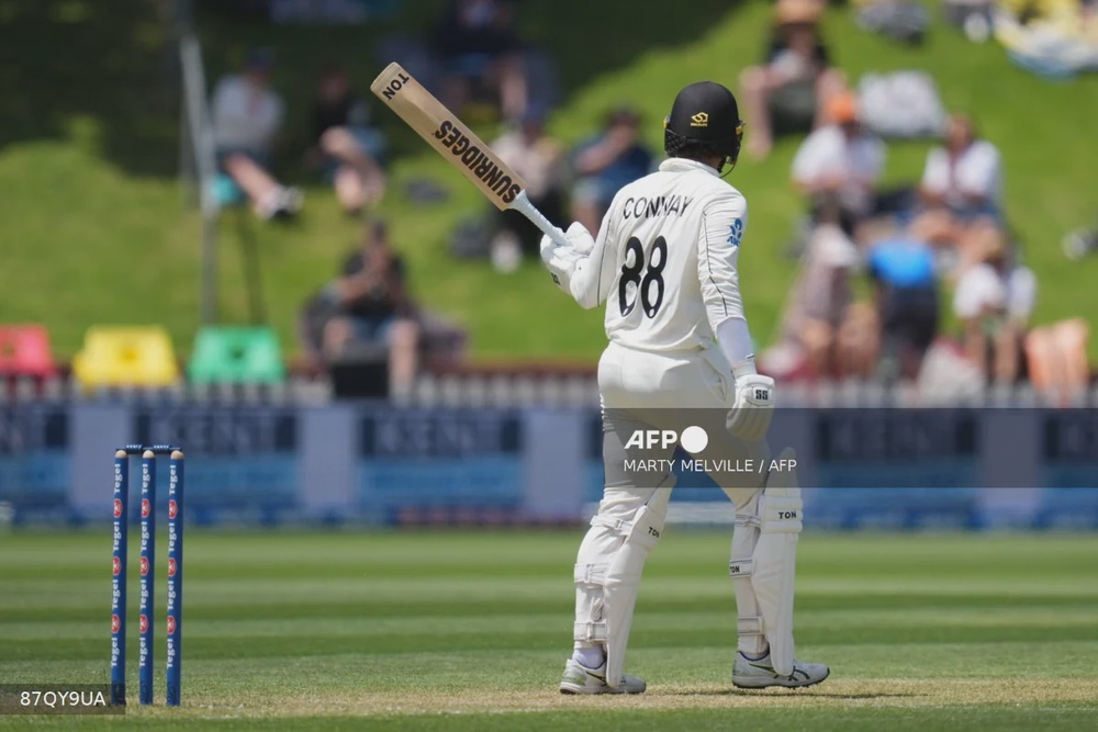 Conway’s unbeaten fifty steadies New Zealand reply in Wellington Test