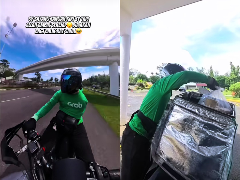 Grab rider devastatingly lost his arm in road accident, refuses to give ...