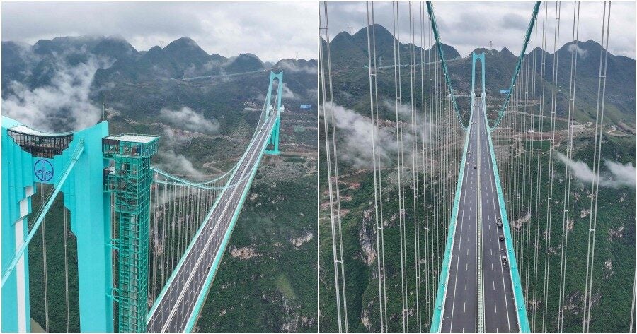 The World’s Highest Bridge Opens in China, Standing at 625m Above River ...