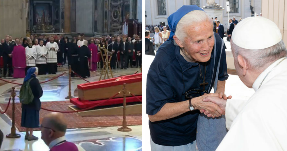 Viral Nun Who Broke Protocol To Weep Over Pope Francis’ Casket Revealed To Be His “Best Friend”
