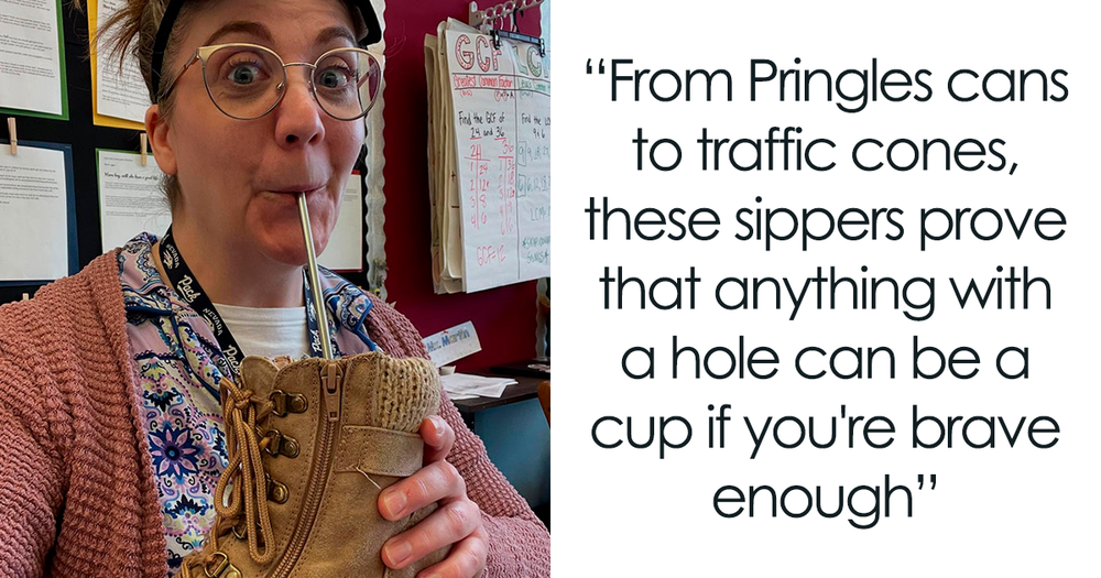 49 Outrageously Creative Sippers Who Chose To Drink From Anything But A Cup