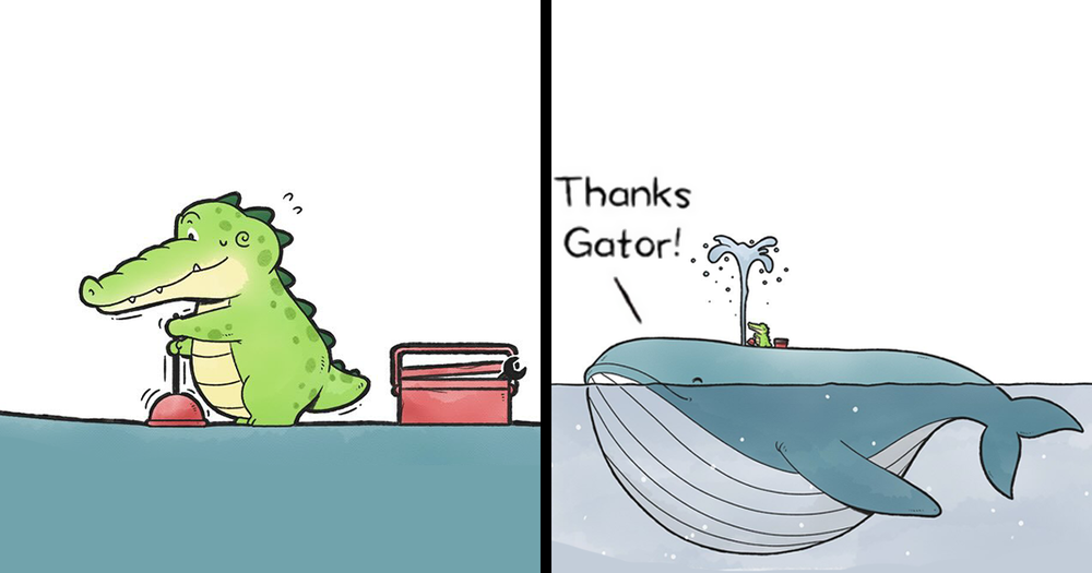 50 Wholesome Comics About An Alligator And His Friends By This Artist ...