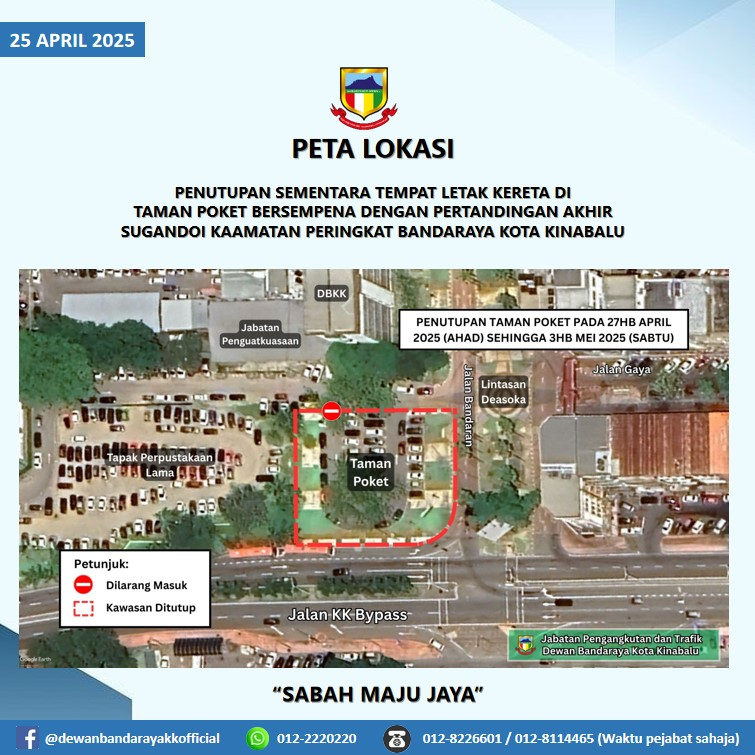 Temporary closure of Taman Poket parking