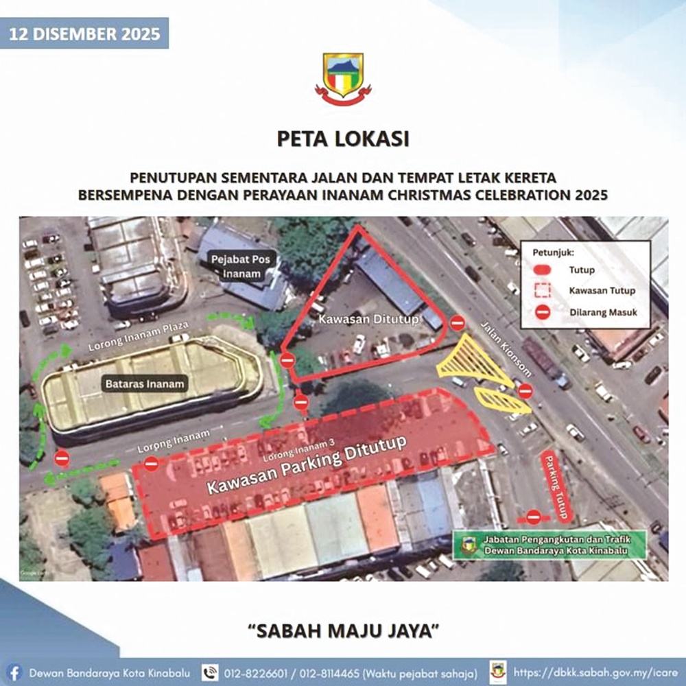 Road, parking closures for Inanam Christmas celebration