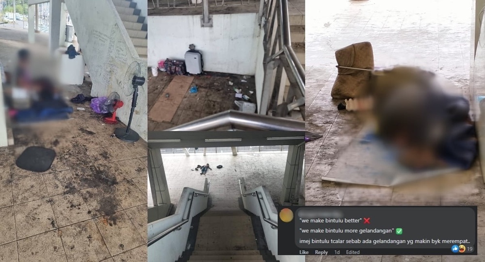 ‘Port’ Gelandangan Di Bintulu, Keadaan Jejantas Sing Kwong Kotor Cetus Risau Netizen