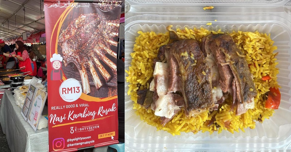 Hanya RM 13 Sahaja, Menu Nasi Kambing Rusuk Di Bazaar Stutong Ini Tarik Perhatian Ramai