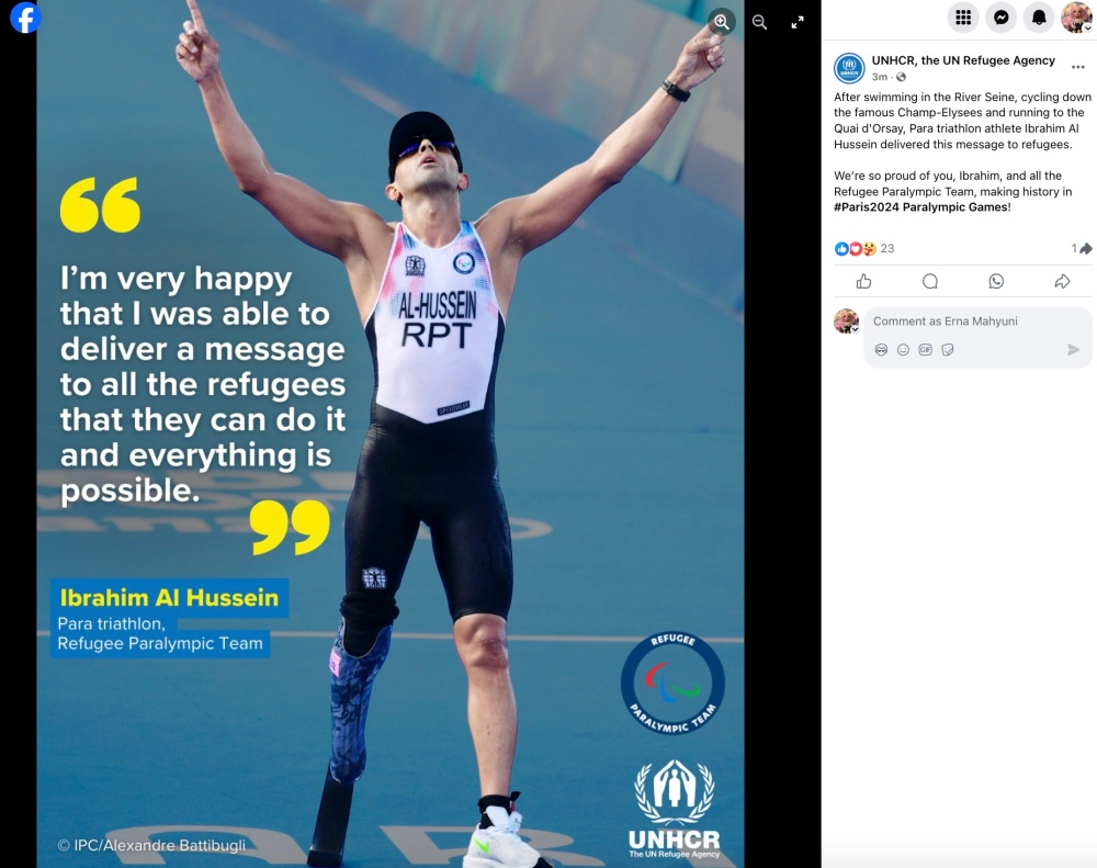 Refugee Paralympian Al Hussein brings ‘message of hope’