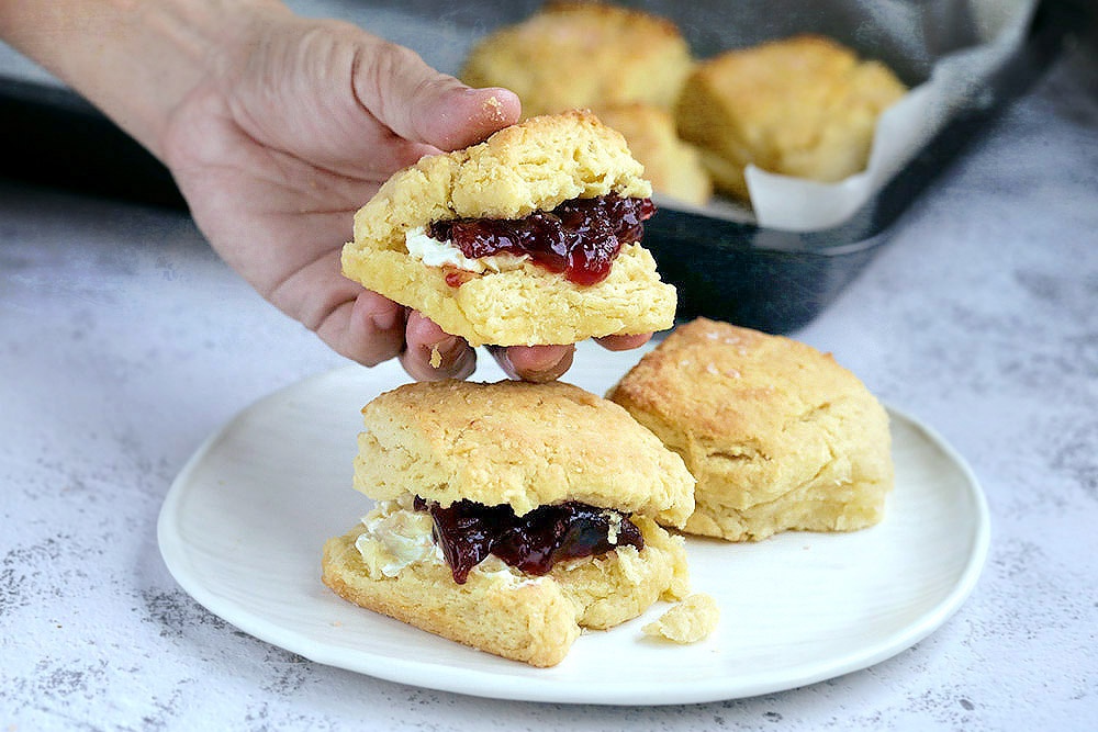 These Southern-style buttermilk biscuits are golden and flaky, with ...