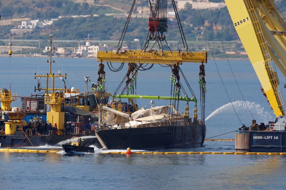 Sunken superyacht Bayesian raised from sea 10 months after drowning of tech tycoon Mike Lynch ...
