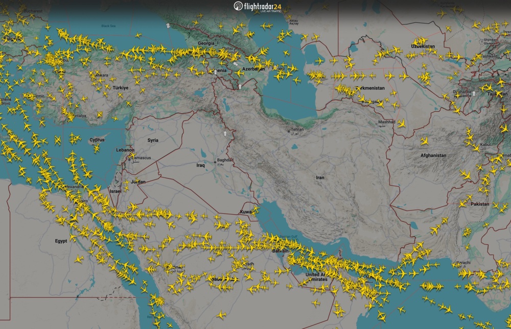FlightRadar24: Airlines bypass Iran and neighbours after US bombing ...