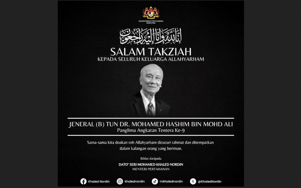 Former defence chief Mohamed Hashim Mohd Ali to be laid to rest with ...